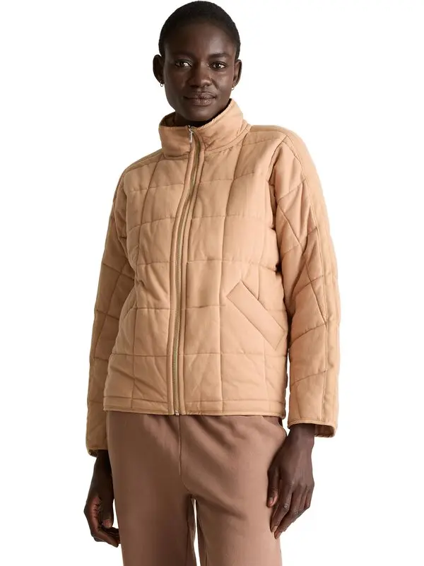 Quince Quilted Knit Jacket - Chestnut