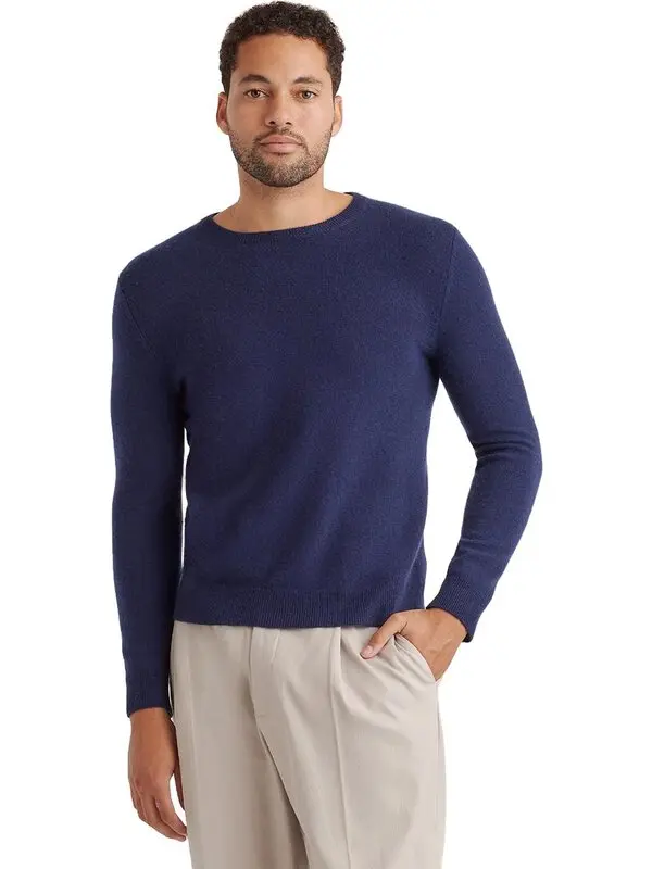 Quince Mongolian Spring Cashmere Crewneck Sweater - Navy