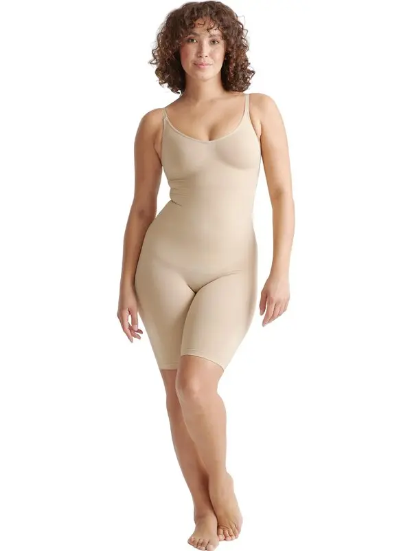 Quince Sculpting Mid-thigh Bodysuit - Clay