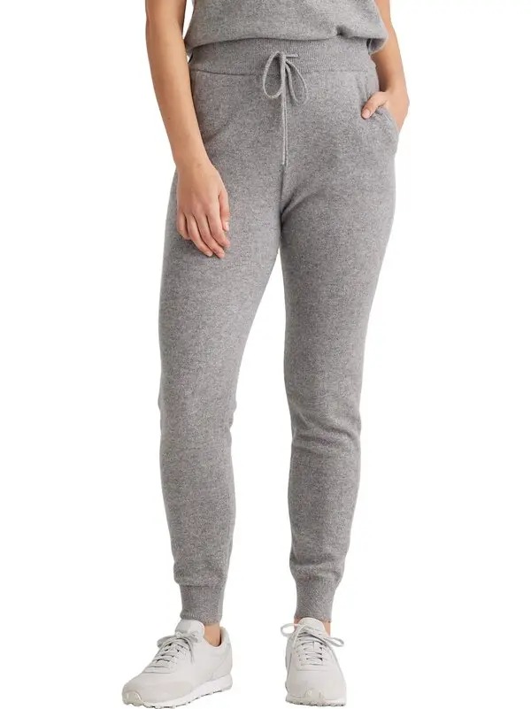 Quince Cashmere Knit Sweatpants - Heather Grey