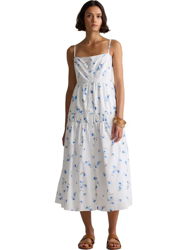 Quince Poplin Spaghetti Strap Maxi Dress - Romantic Stems