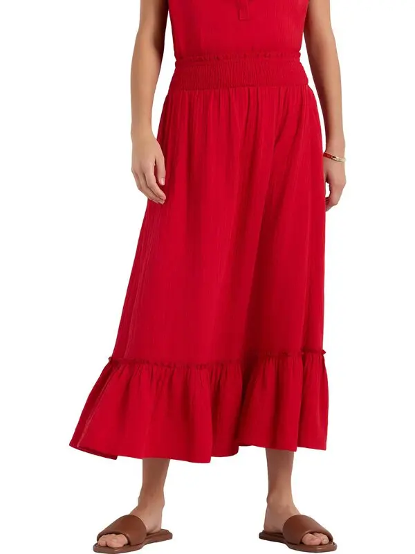 Quince Gauze Smocked Maxi Skirt - Wild Cherry
