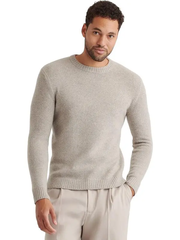 Quince 100% Yak Wool Crewneck Sweater - Warm Heather Grey