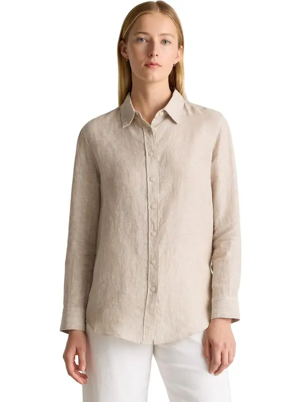 Quince 100% European Linen Long Sleeve Shirt - Flax