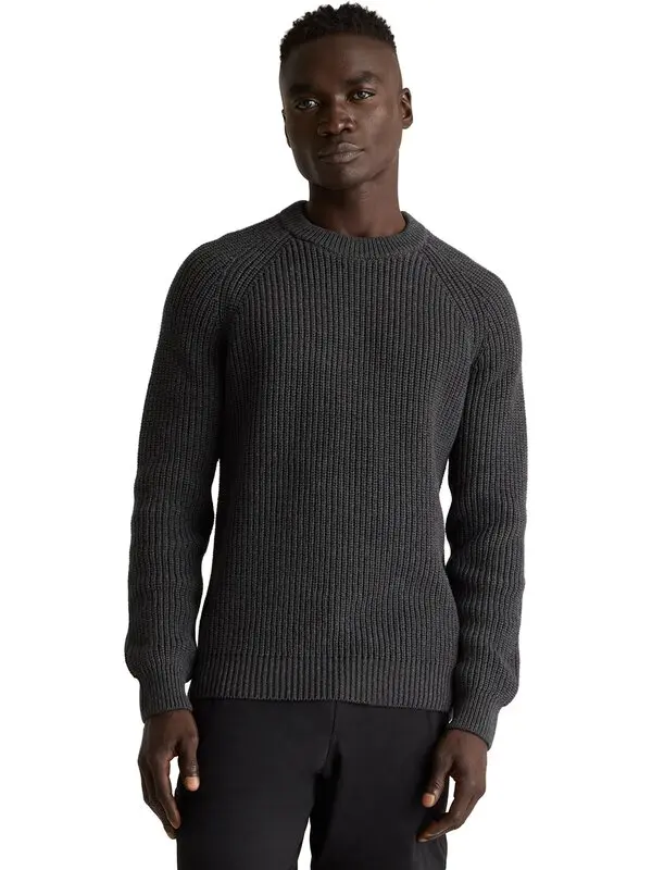 Quince Fisherman Crew Sweater - Charcoal