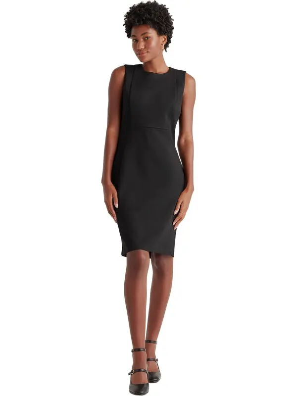 Quince Ultra-stretch Ponte Sleeveless Dress - Black