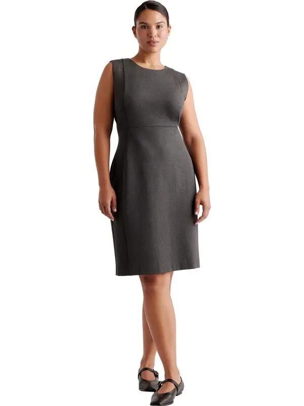 Quince Ultra-stretch Ponte Sleeveless Dress - Charcoal