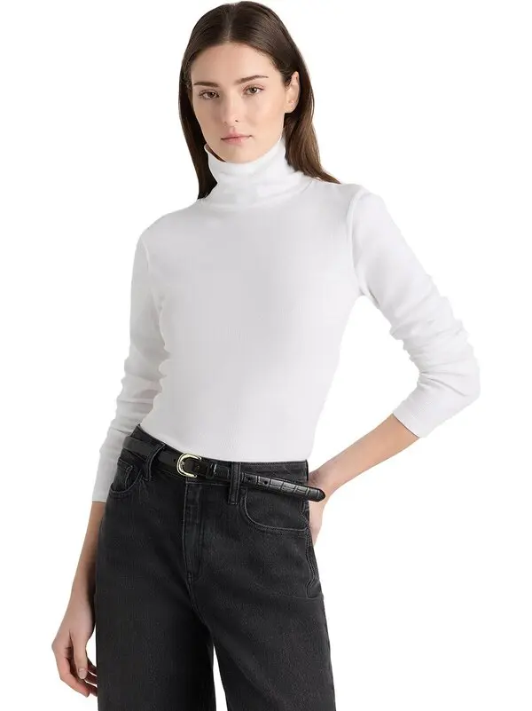 Quince Micro-rib Turtleneck Sweater - Soft White