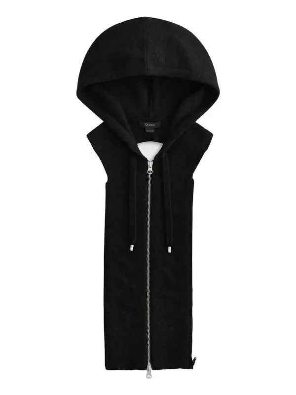 Quince Organic Heavyweight Fleece Hoodie Blazer Insert - Black
