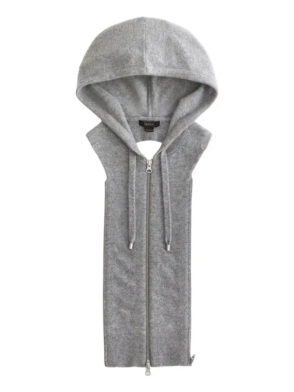 Quince Organic Heavyweight Fleece Hoodie Blazer Insert - Heather Grey