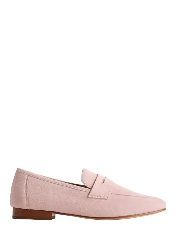Quince Italian Suede Penny Loafer - Shell Pink