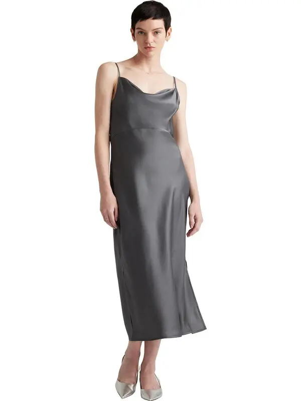Quince Cowl Neck Slip Dress - Lava Smoke