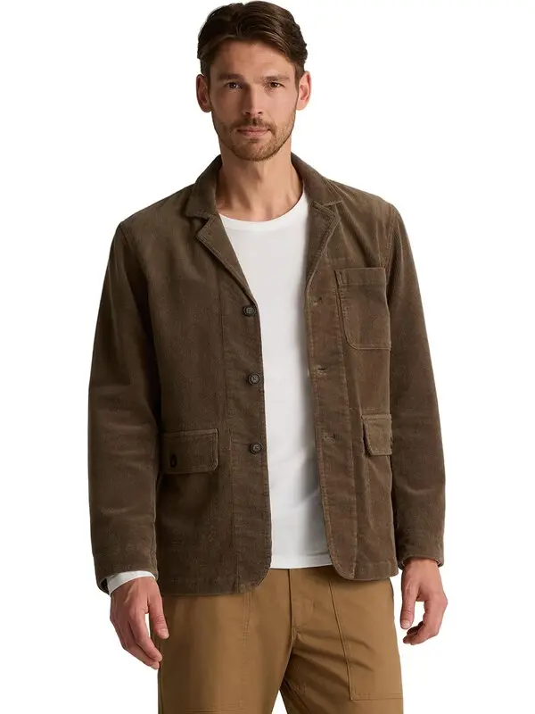 Quince Organic Stretch Corduroy Chore Jacket - Seaweed