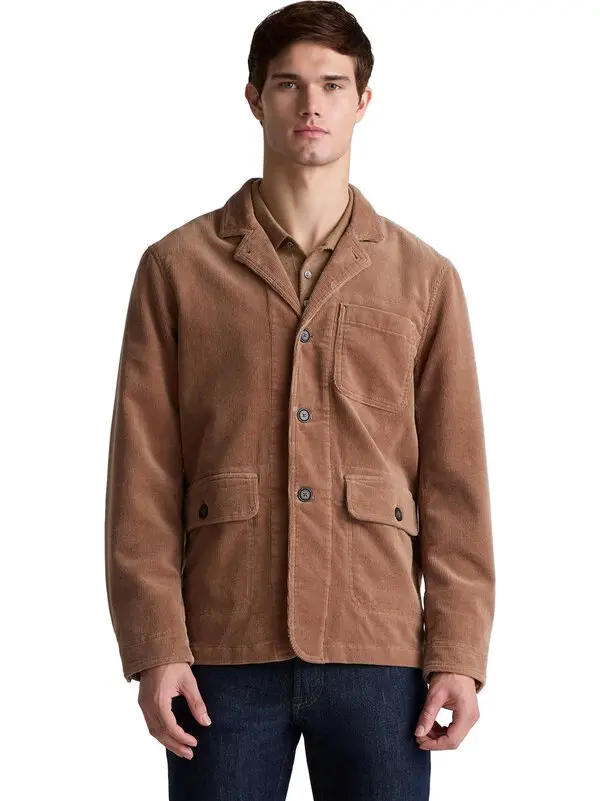 Quince Organic Stretch Corduroy Chore Jacket - Warm Brown