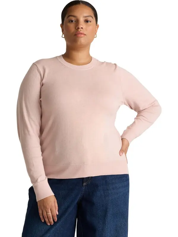 Quince Lightweight Cotton Cashmere Crewneck Sweater - Sugar Stone