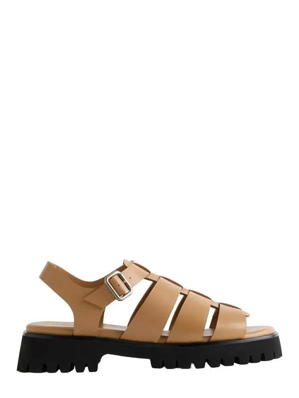 Quince Italian Leather Fisherman Sandal - Cashew