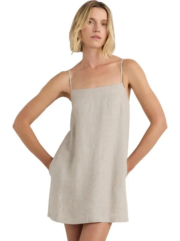 Quince 100% European Linen Mini Skort Dress - Flax