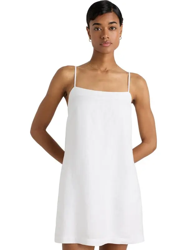 Quince 100% European Linen Mini Skort Dress - White