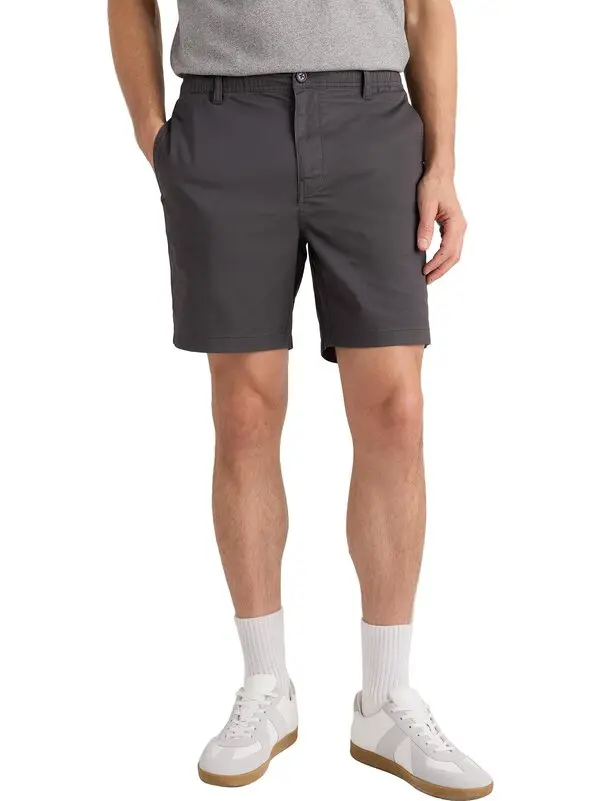 Quince Organic Stretch Cotton Pull On Chino Shorts - Dark Coal