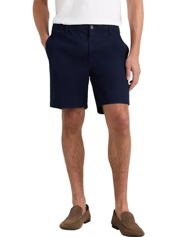 Quince Organic Stretch Cotton Pull On Chino Shorts - Deep Navy