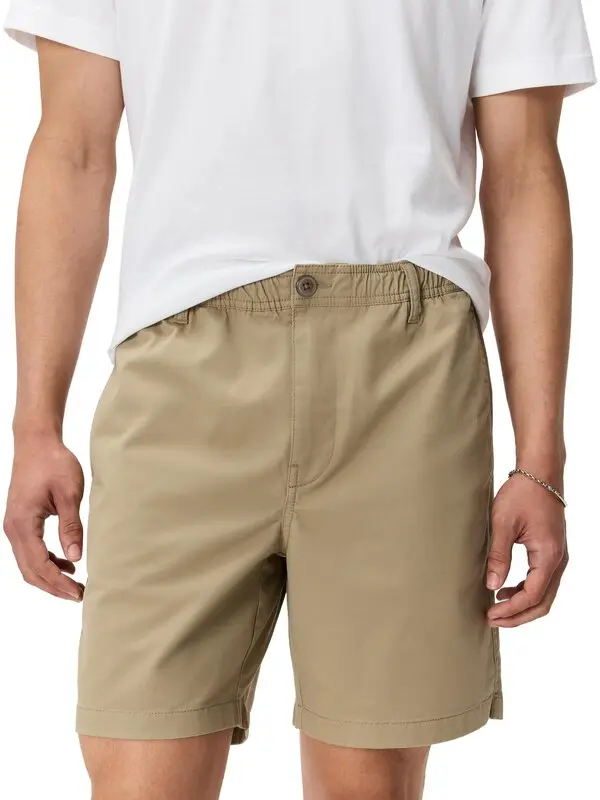 Quince Organic Stretch Cotton Pull On Chino Shorts - Sand Dune