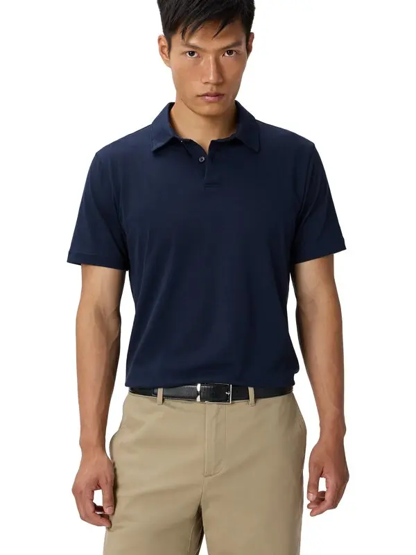 Quince Japanese Lotus Polo - Navy