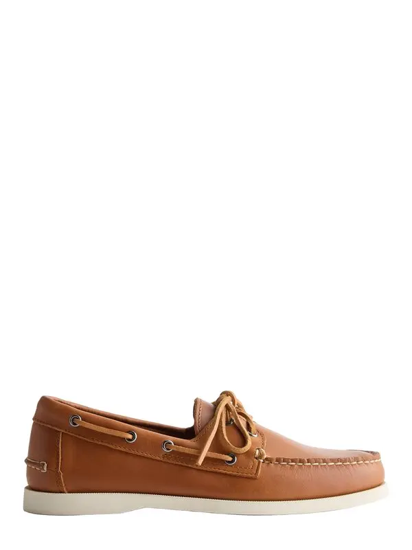Quince Leather Boat Shoe - Peanut