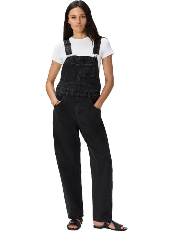 Quince 100% Organic Denim Overalls - Mascara Black