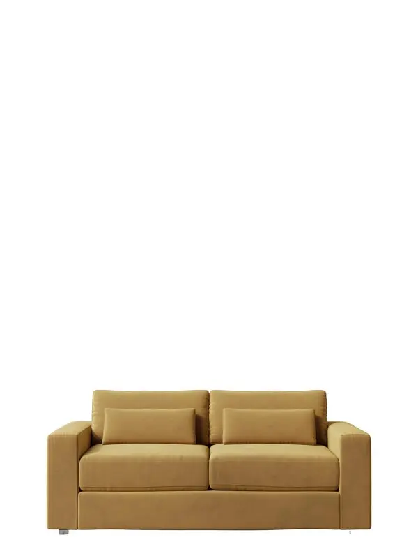 Quince Ashford Deep Seat Performance Velvet Sofa - Caramel