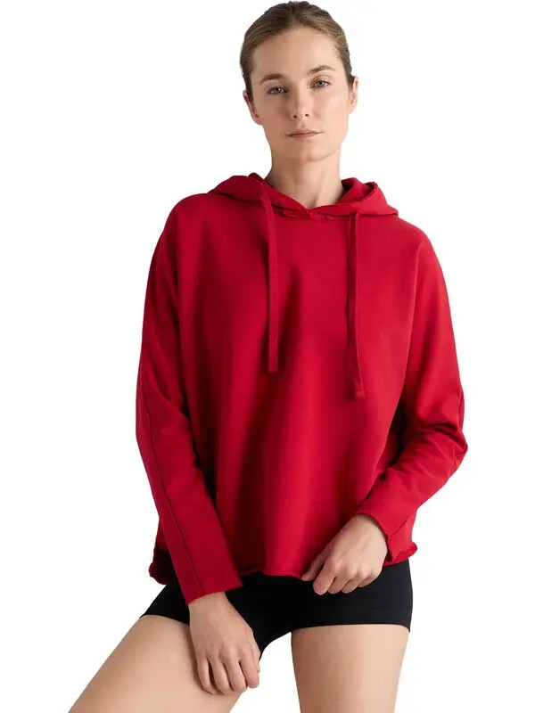 Quince Organic French Terry Hoodie - Ruby Red