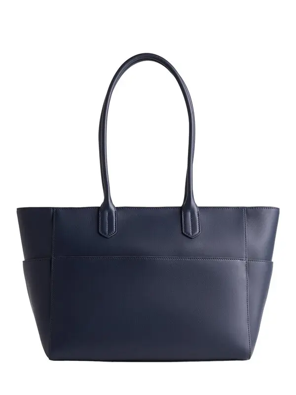 Quince Hudson Tote Italian Leather - Deep Navy