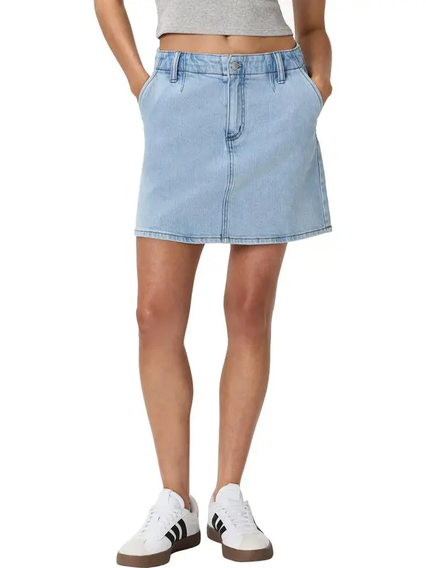 Quince Stretch Denim Mini Skirt - Cool Blue
