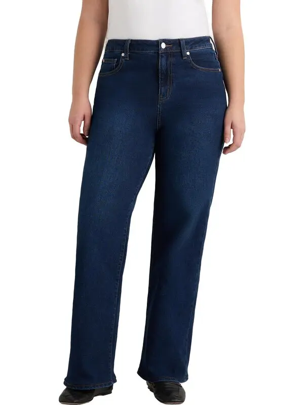 Quince Curvy Bella Stretch Wide Leg Jeans - Midnight Blue