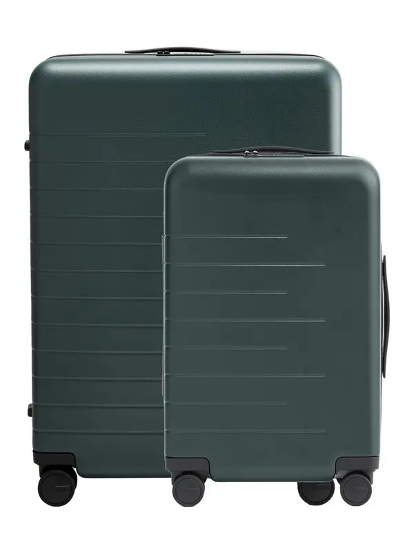 Quince Expandable Suitcase Set - Dark Green