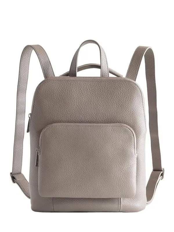 Quince Italian Leather Mini Convertible Backpack - Mink