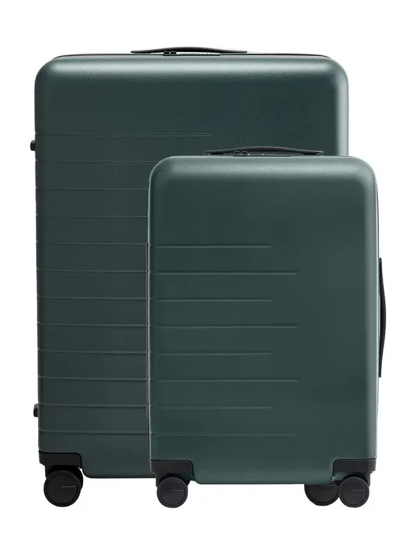 Quince Expandable Suitcase Set - Dark Green
