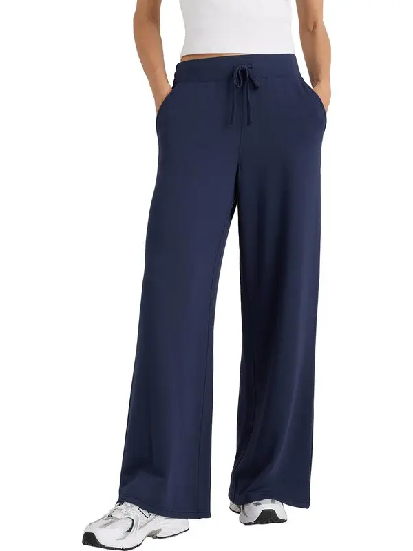 Quince Supersoft Fleece Wide Leg Pants - Navy