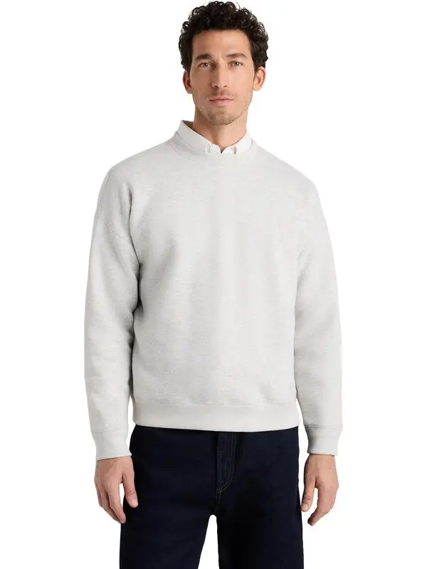 Quince Fleece Crew Neck Alpaca Sweater - Light Heather Grey
