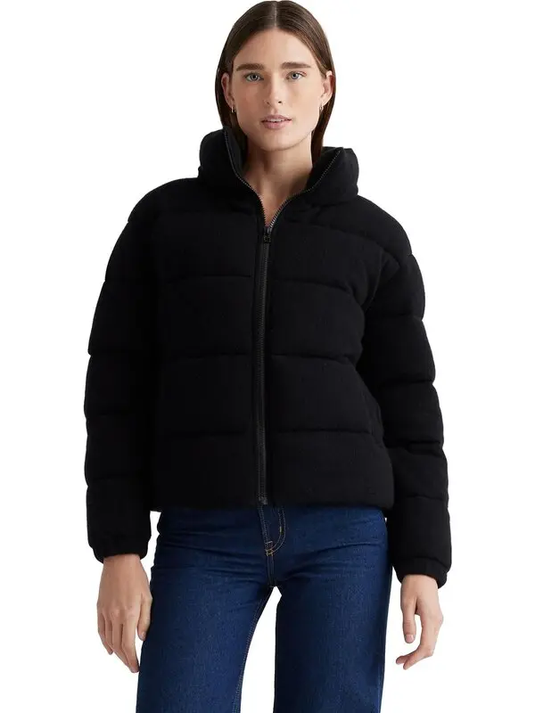 Quince Cashmere Puffer Jacket - Black