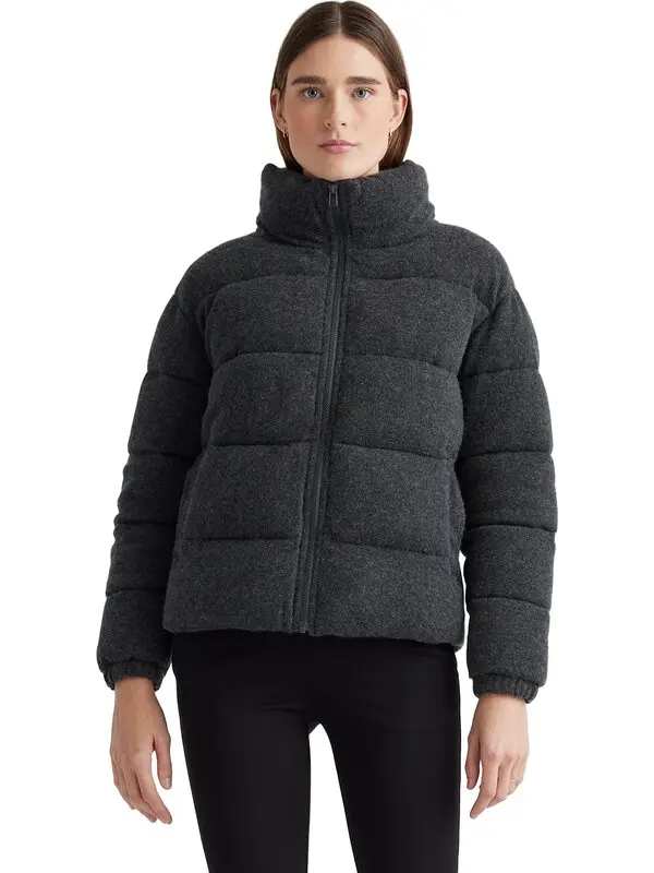 Quince Cashmere Puffer Jacket - Charcoal