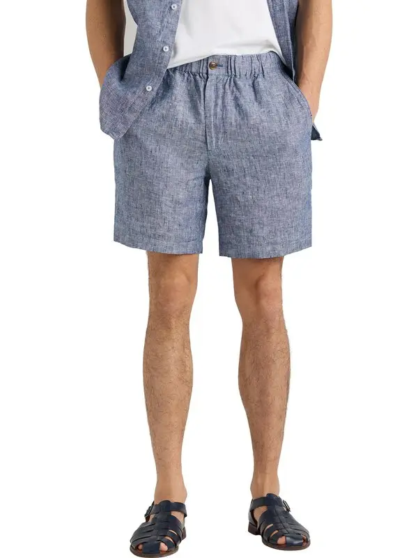 Quince 7" European Linen Shorts - Chambray Blue