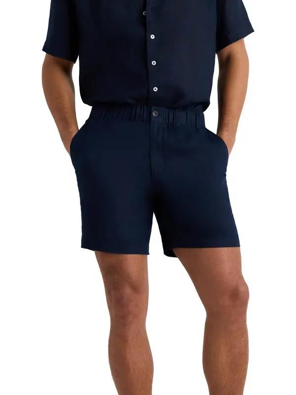 Quince 7" European Linen Shorts - Deep Navy