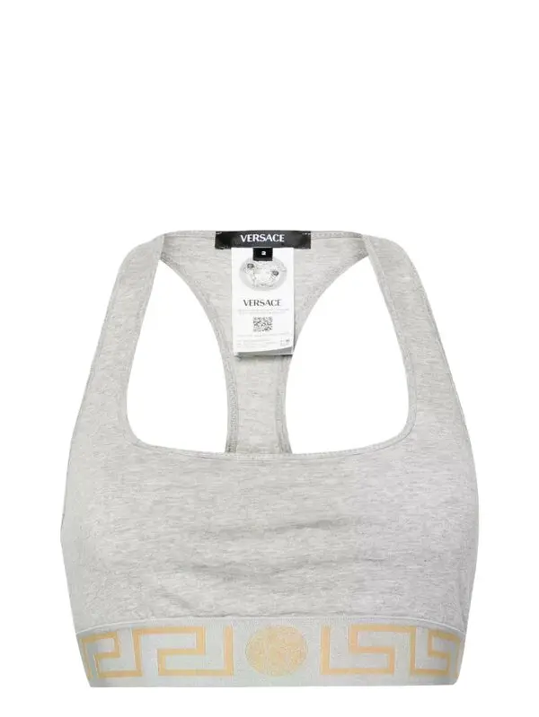 Versace Greca-underband Racerback Bralette - Grey
