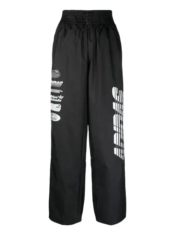 Adidas Logo-print Elasticated Track Pants - Black