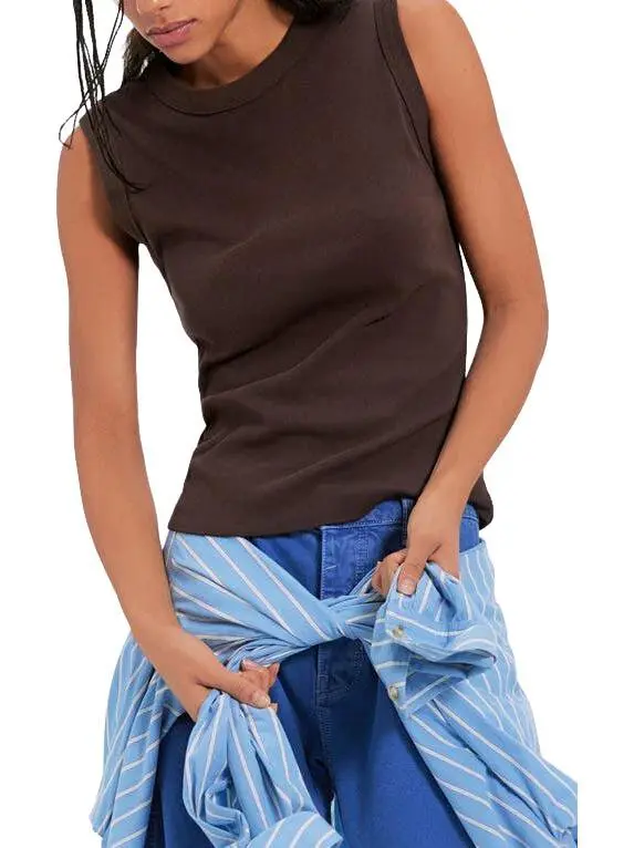 Free People Murphy Cotton Tank - Chocolatier