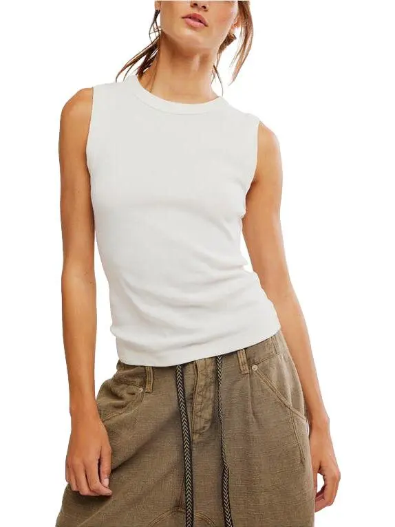 Free People Murphy Cotton Tank - Whisper White