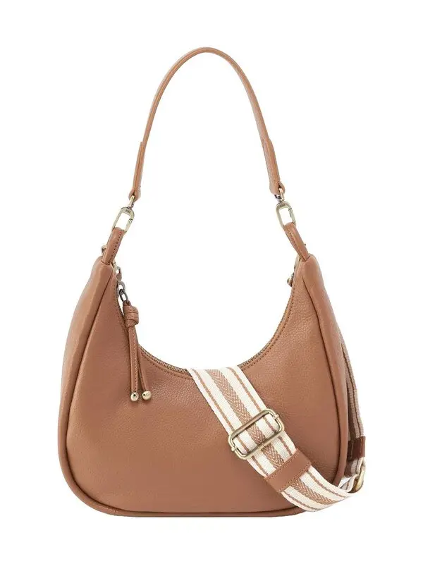Hobo Small Leather Shoulder Bag - Brown Sugar
