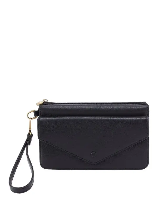 Hobo Leather Wristlet - Black