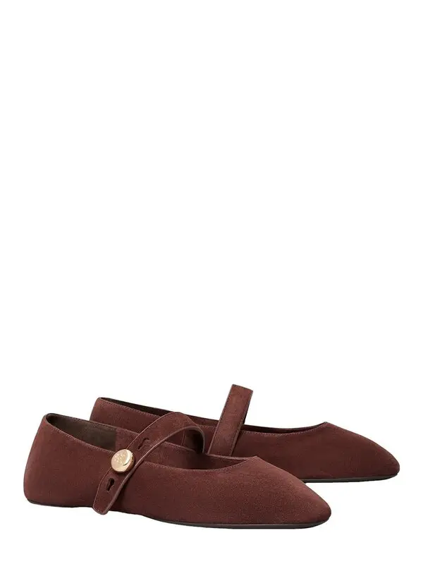 Tory Burch Romy Mary Jane Flat - Warm Brown