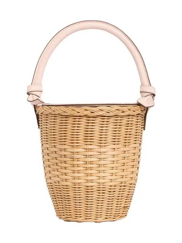 Pamela Munson The Jane Woven Rattan Basket Bag - Blush